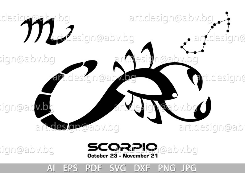 Vector ZODIAC-SCORPIO AI Eps Pdf Png Svg Dxf Jpg Image - Etsy