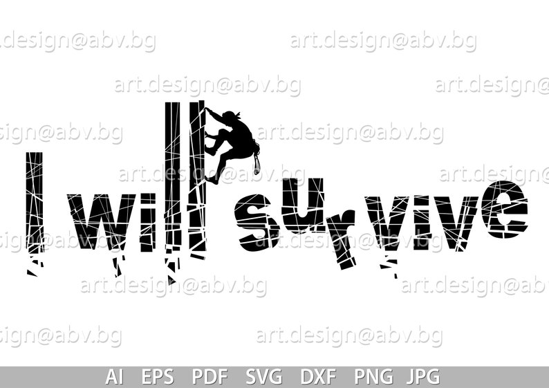 Vector I will survive text AI eps pdf SVG | Etsy