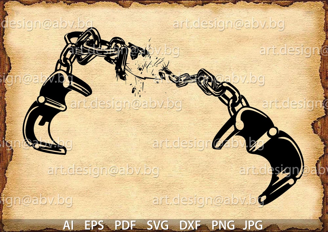Vector BROKEN CHAINS, AI, Eps, Svg, Dxf, Pdf, Png, Jpg Download ...