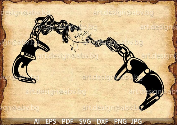 Vector BROKEN CHAINS AI Eps Svg Dxf Pdf Png Jpg - Etsy