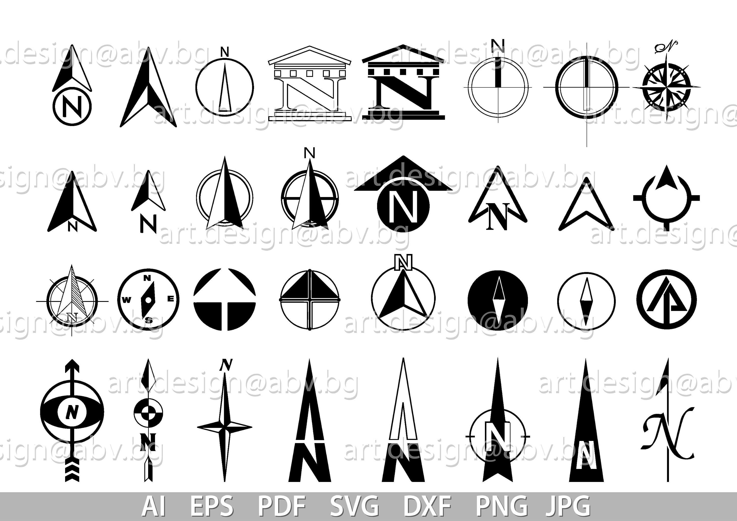 North Arrow Symbols Dwg Autocad Drawing
