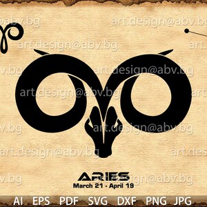 Vector ZODIAC ARIES, AI, Eps, Pdf, Png, Svg, Dxf, Jpg Image Graphic ...