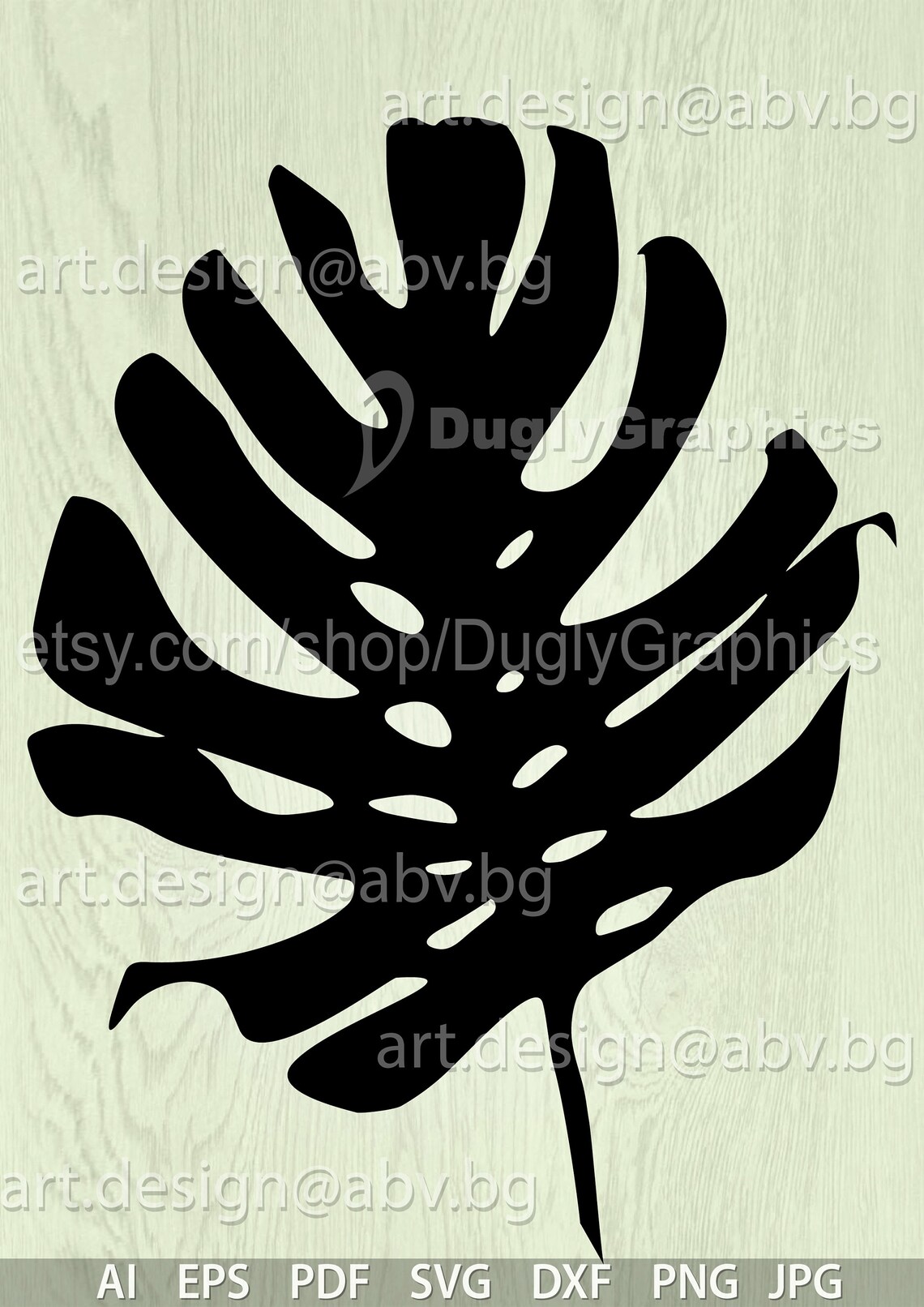 Vector LEAF Monstera AI Eps Pdf Svg Dxf Png Jpg - Etsy