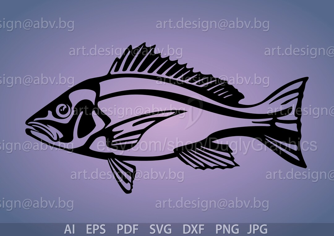 Red Snapper Fish Vector Graphic: Stylized Image (digital Download) - Etsy