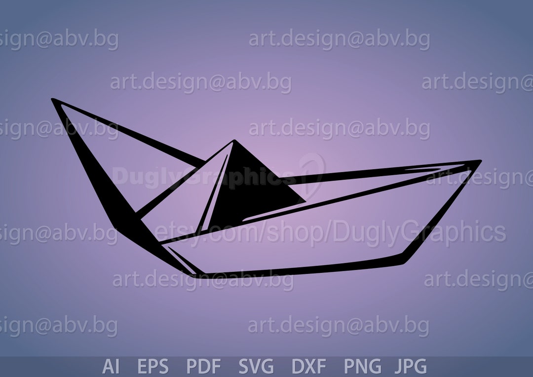 Vector PAPER BOAT, Ai, Eps, Svg, Dxf, Pdf, Png, Jpg Download, Digital ...