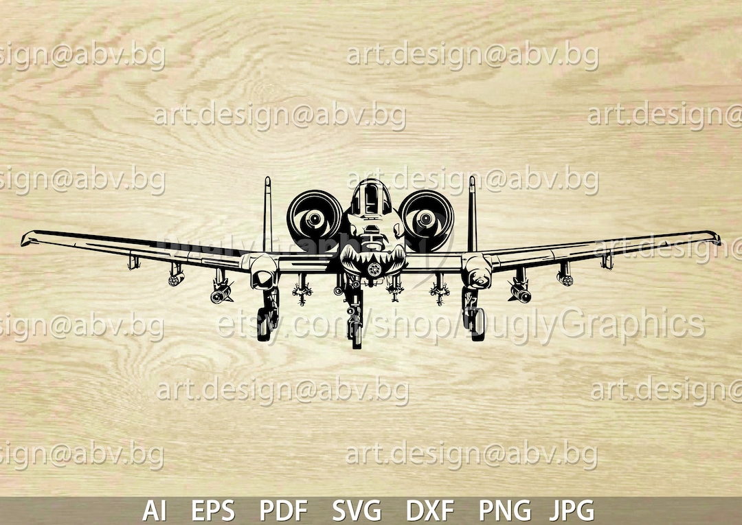 A-10 Warthog Vector, Military Airplane SVG, PNG, JPG (digital Download ...