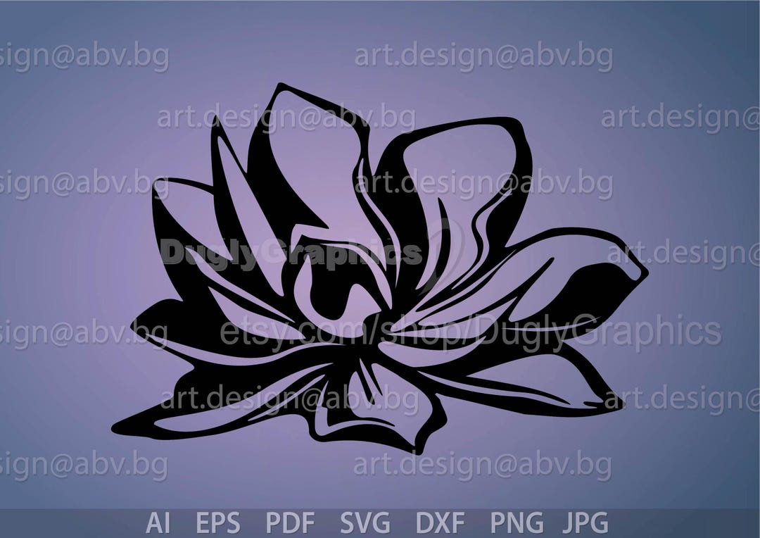Lotus Vector Graphic, AI (eps, Png, Pdf, Svg, Dxf, Jpg Digital Download ...
