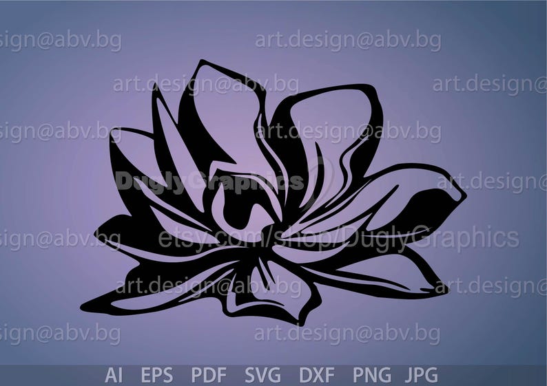 Lotus Vector Graphic, AI (eps, Png, Pdf, Svg, Dxf, Jpg Digital Download ...
