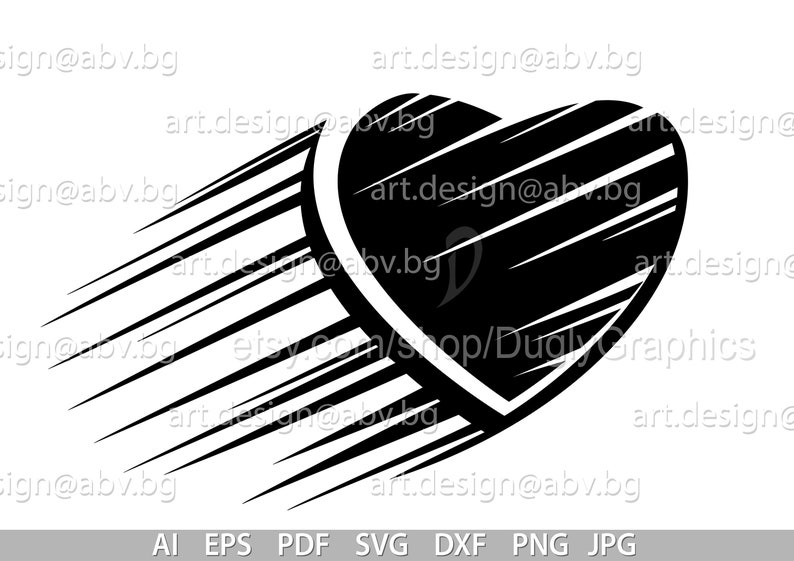 Vector CORAZÓN, volando, SVG AI eps pdf png dxf jpg Descargar archivos ...