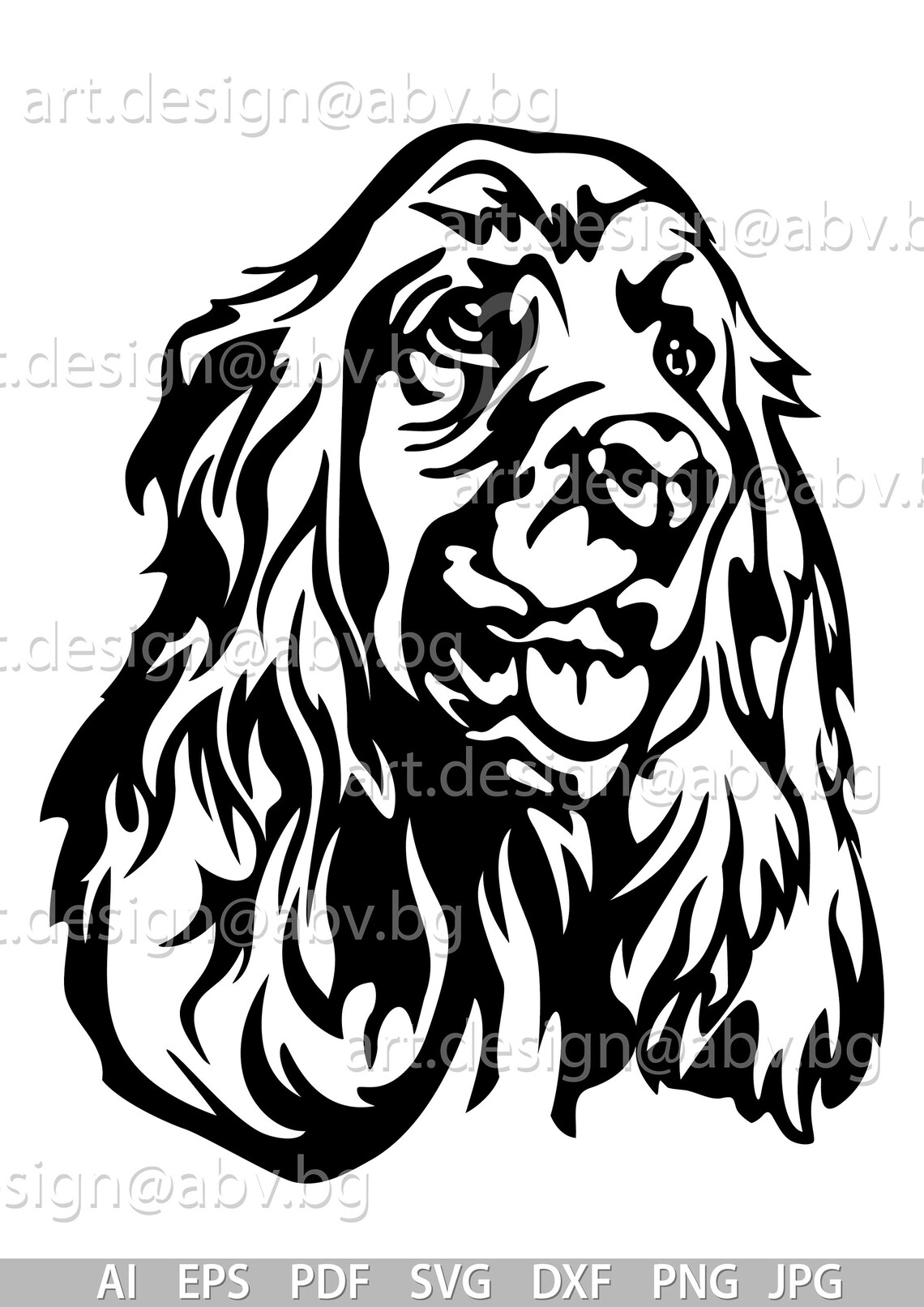 Vector COCKER SPANIEL cabeza de perro mascota ai eps SVG - Etsy España