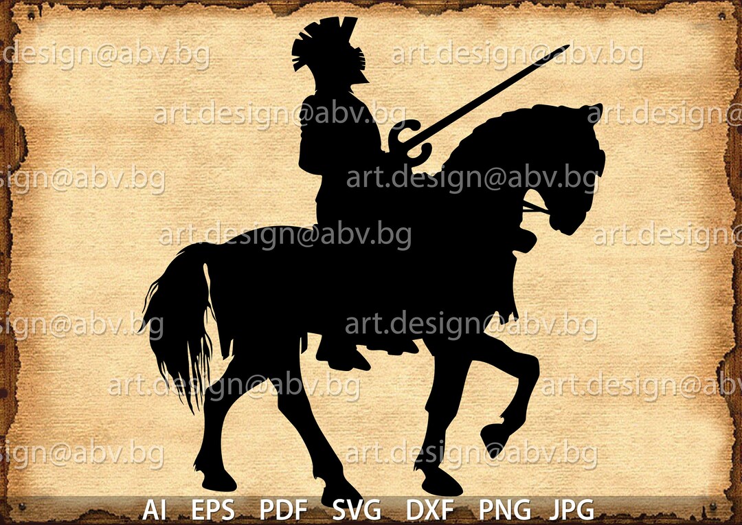 Vector KNIGHT on HORSE, SVG, Dxf, Ai, Eps, Pdf, Png, Jpg Download ...