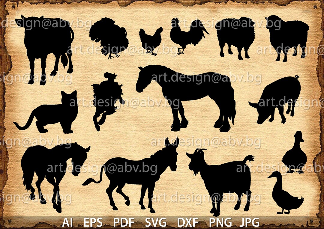 Vector PETS, Home Animals, AI, Eps, Pdf, SVG, Png, Dxf, Jpg, Instant ...