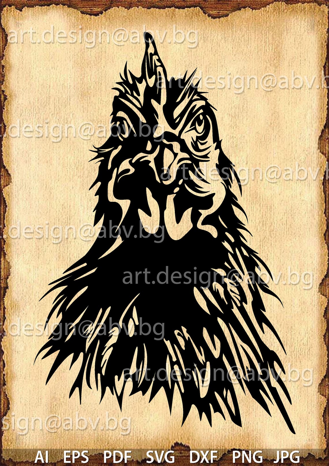 Vector CHICKEN Head Ai Eps Pdf Svg Dxf Png Jpg - Etsy