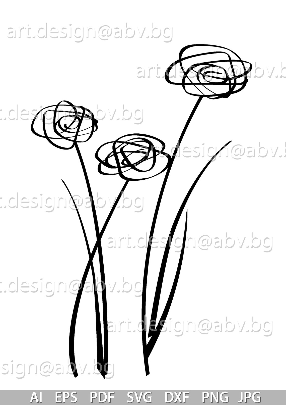 Vector FLOWERS AI Eps PNG Pdf Svg Dxf Jpg Download - Etsy