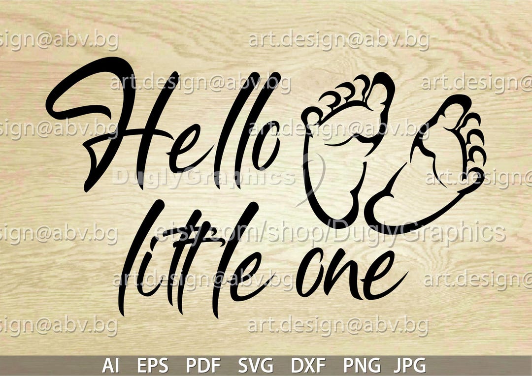 Hello Little One Vector: Baby Feet Graphic (digital Download) - Etsy