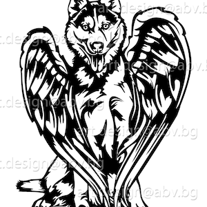 Vector DOG, Husky, Angel, SVG, DXF, Ai, Png, Pdf, Eps, Jpg Download ...
