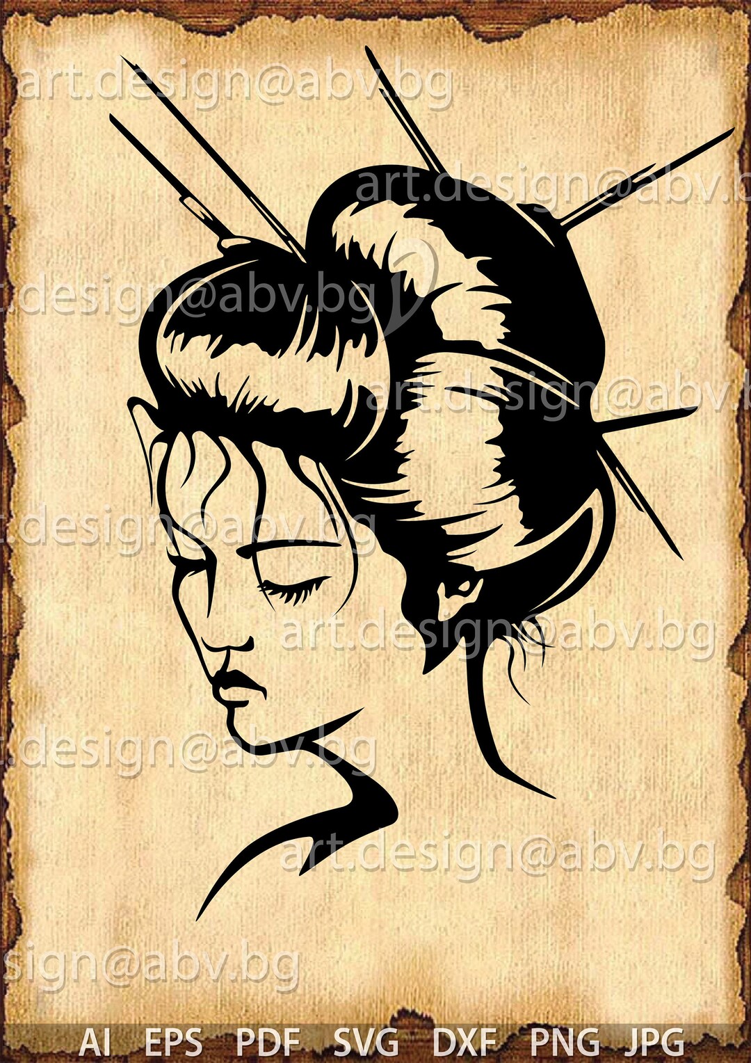 Vector JAPANESE GIRL, SVG, Ai, Eps, Dxf, Png, Pdf, Jpg Image Graphic ...