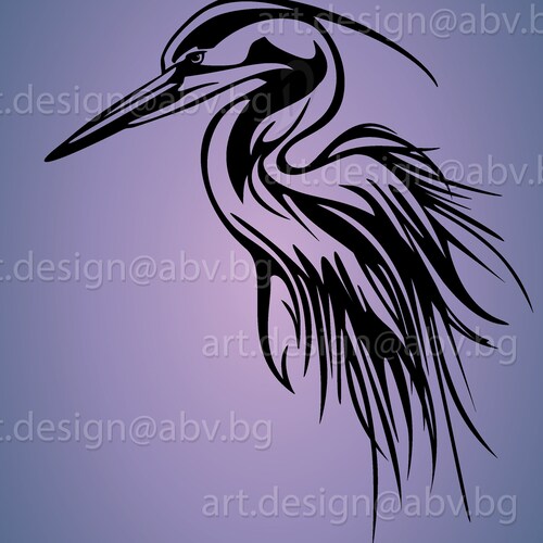 Vector HERON Heaven Bird AI PNG Eps Pdf Svg Dxf Jpg - Etsy