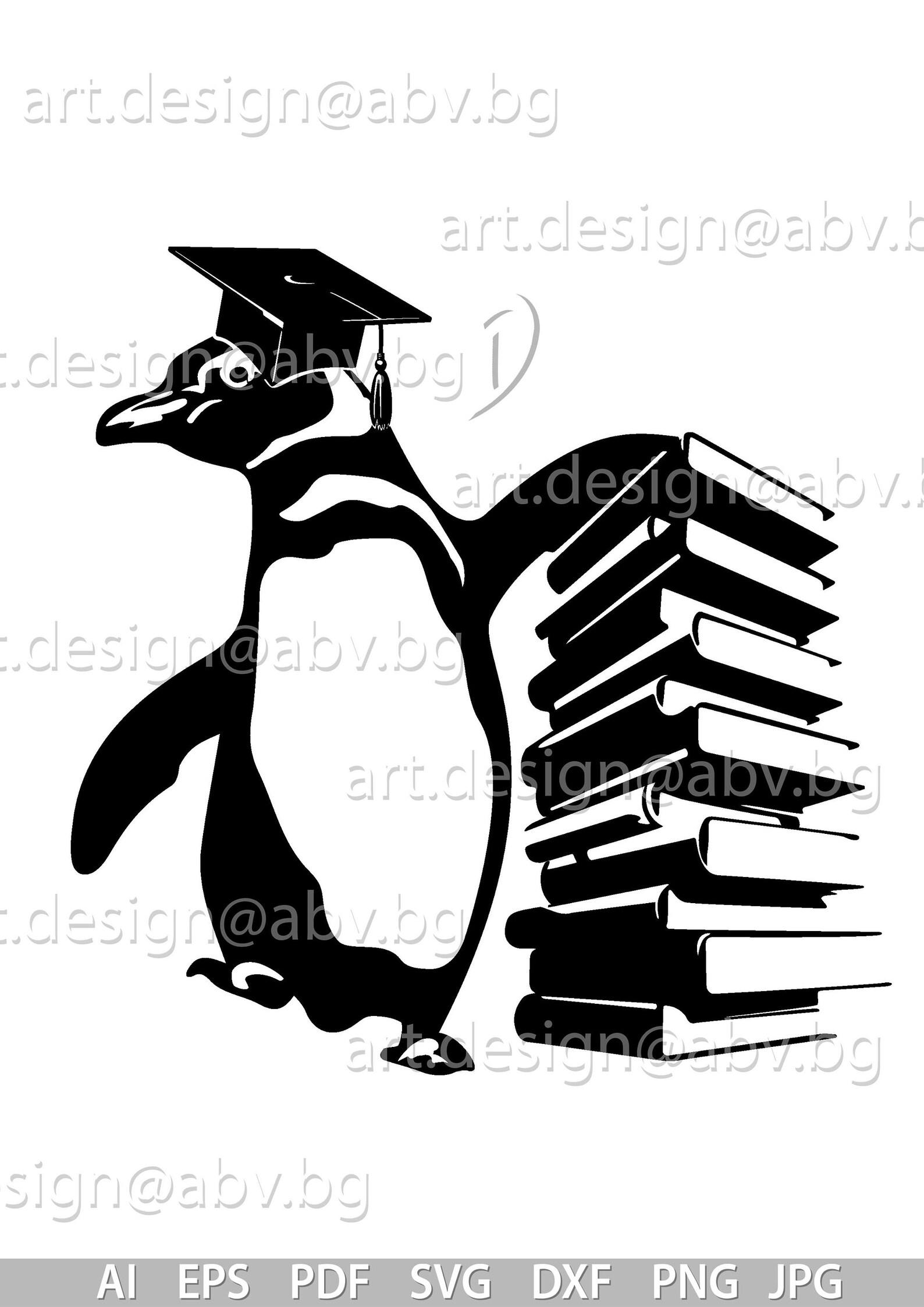 Penguin Graduation Vector Art (ai, Eps, Pdf, Png, Svg, Dxf, Jpg ...