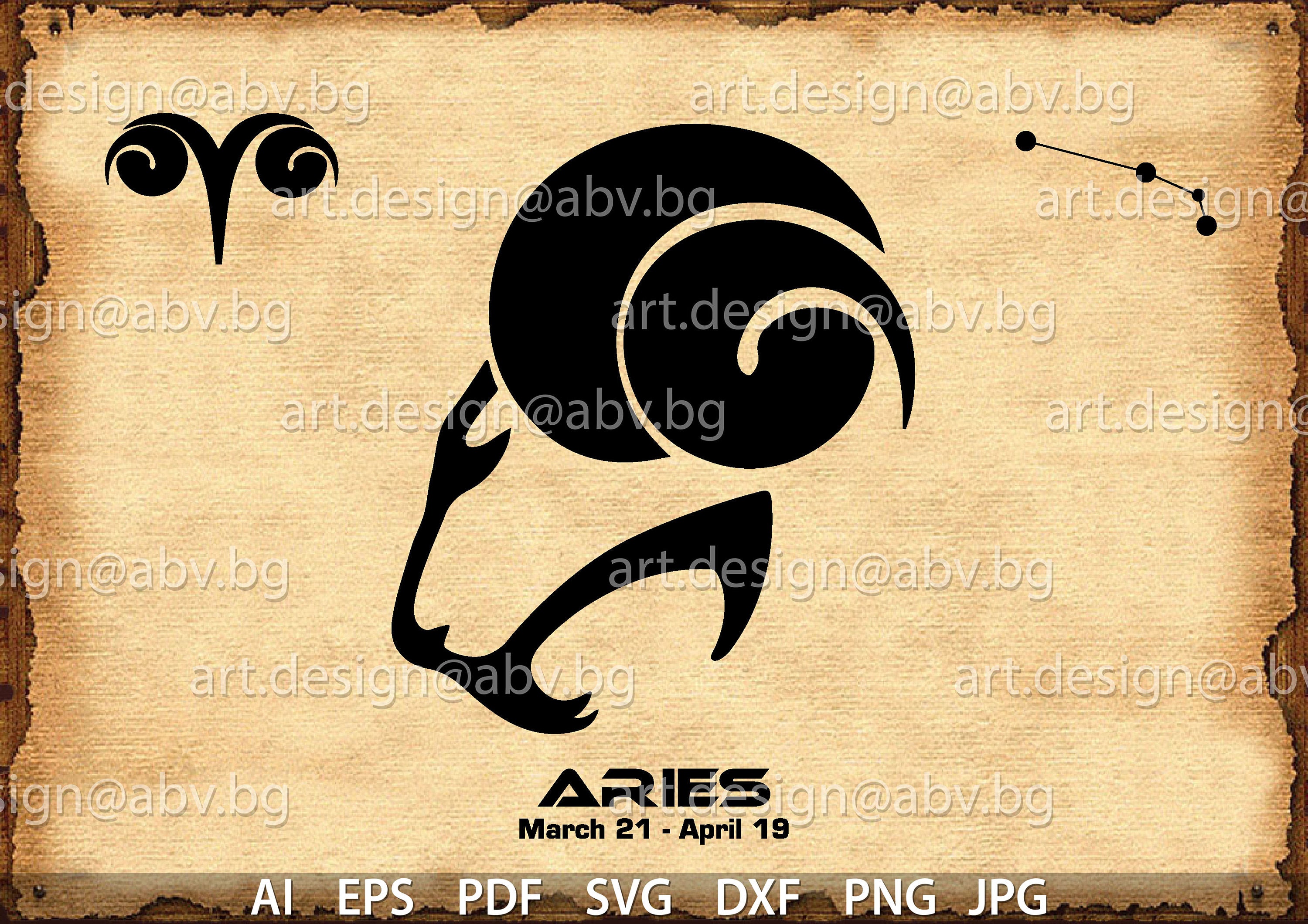Vector ZODIAC ARIES AI eps pdf png svg dxf jpg | Etsy