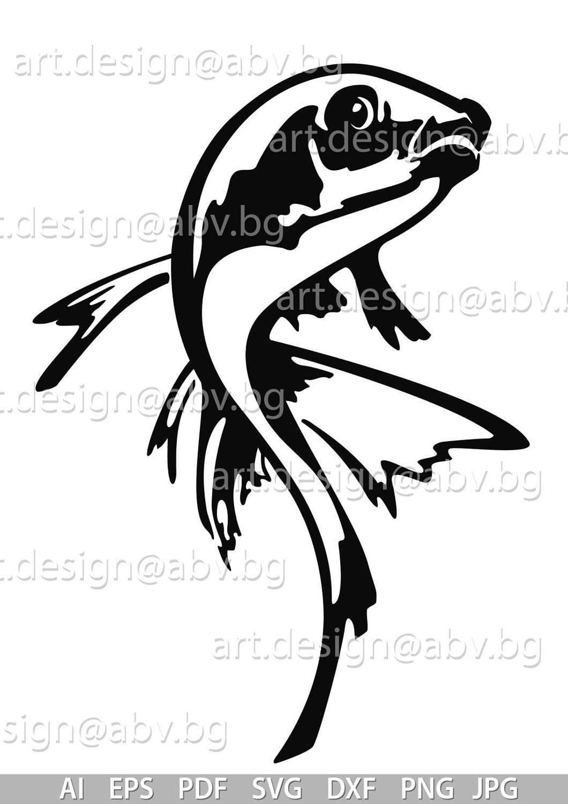 Vector FISH AI Eps SVG Dxf Pdf Png Jpg Download | Etsy