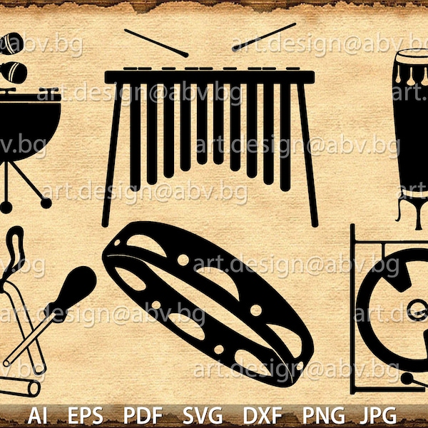 Percussion Instruments Svg - Etsy