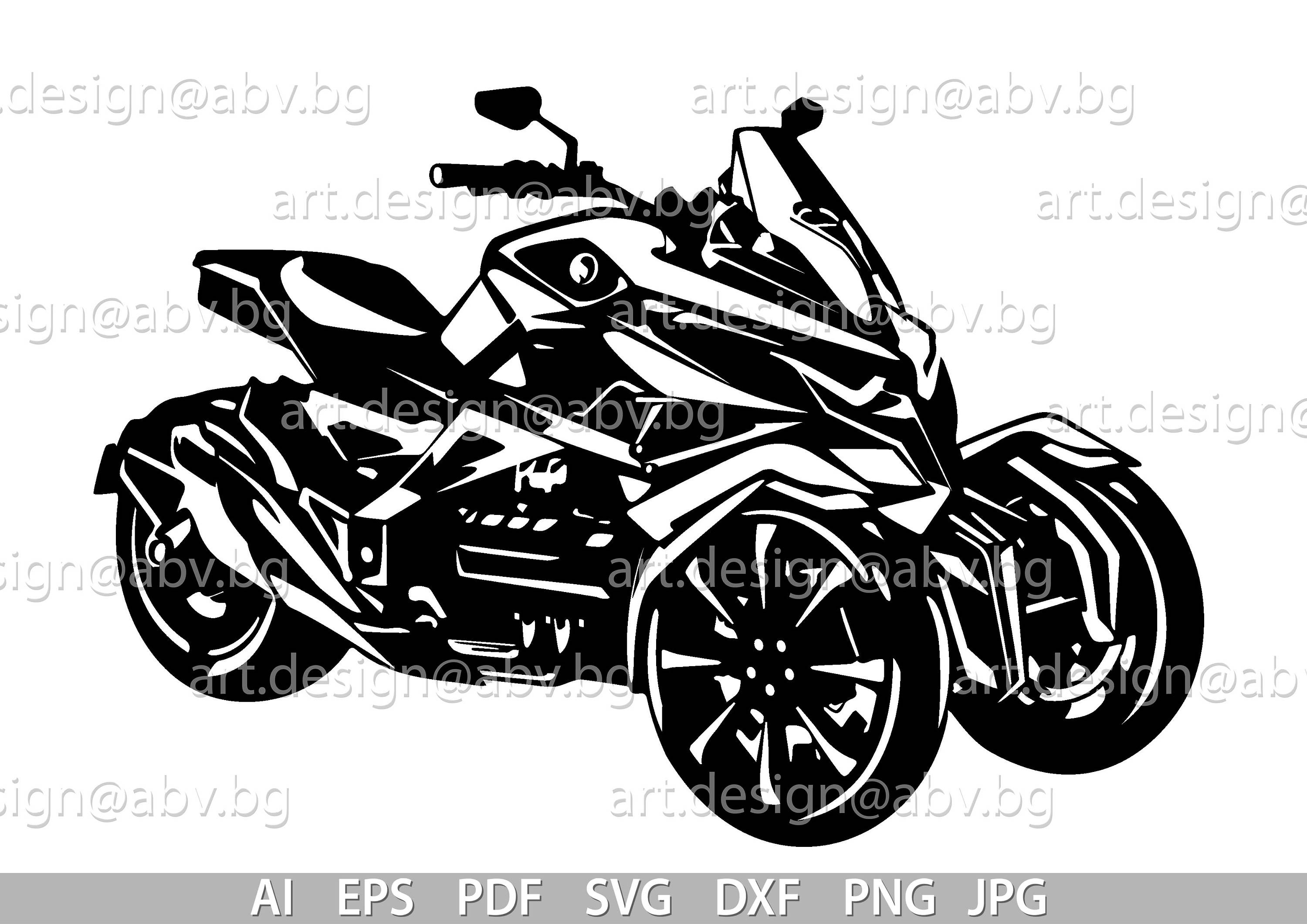 Vector TRIKE MOTORCYCLE Ai Eps Pdf PNG Svg Dxf Jpg - Etsy UK