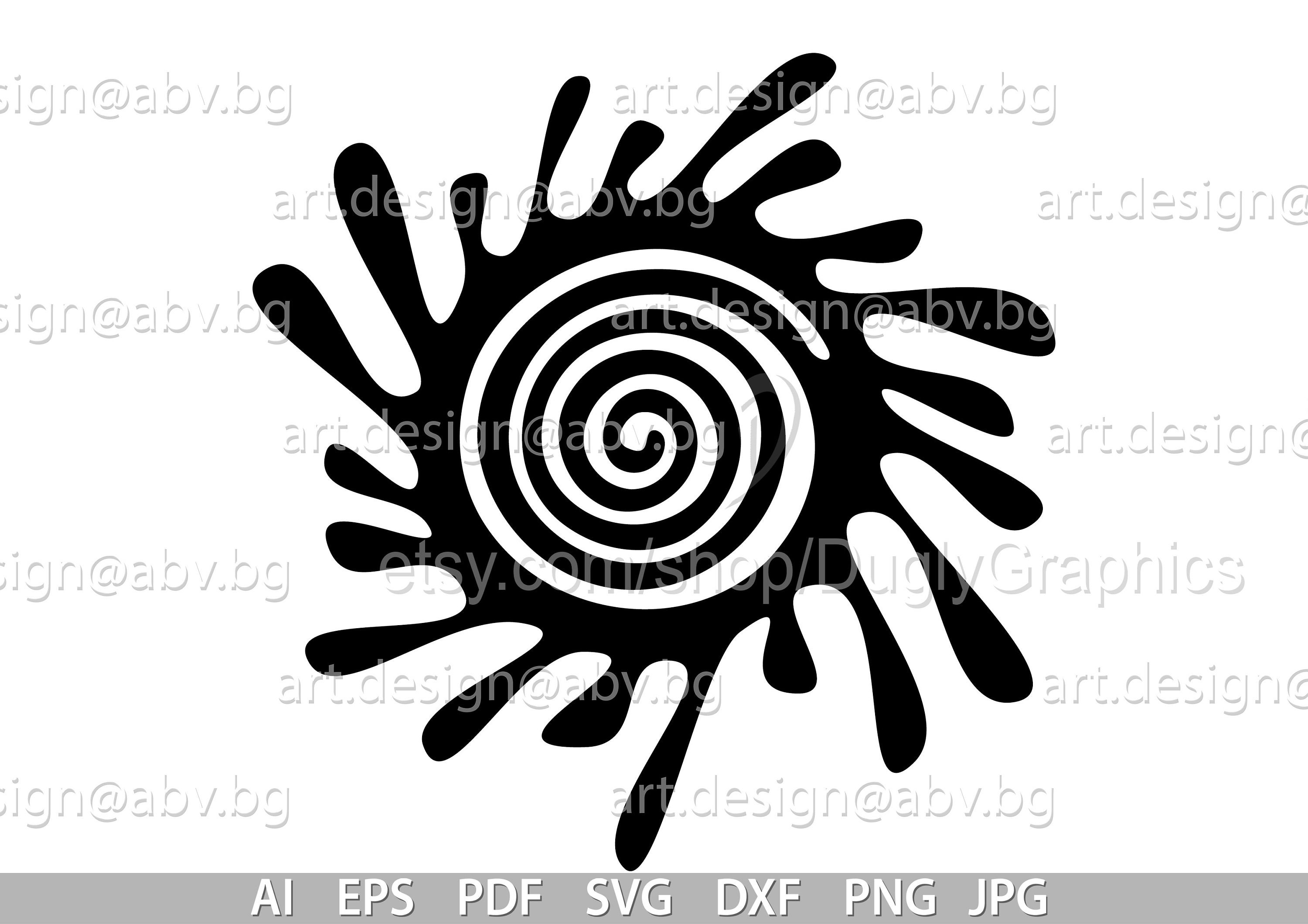 Vector SPIRAL SUN Symbol Ai Eps Svg Dxf Pdf Png Jpg Image - Etsy Canada