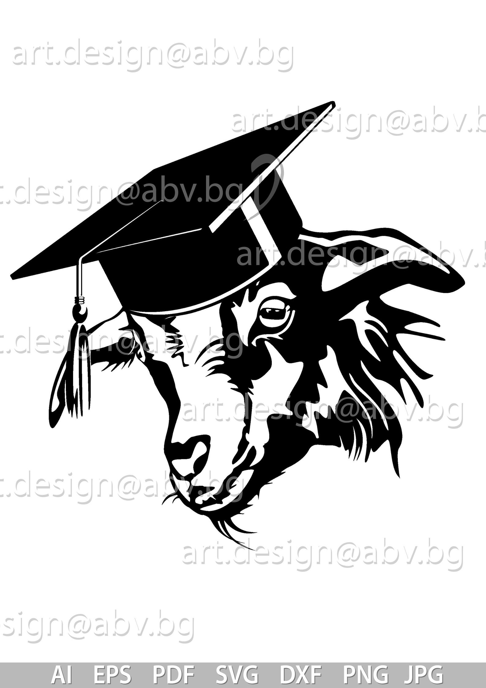 Vector GOAT With GRADUATION HAT, Ai, Png, Eps, Pdf, Svg, Dxf, Jpg ...