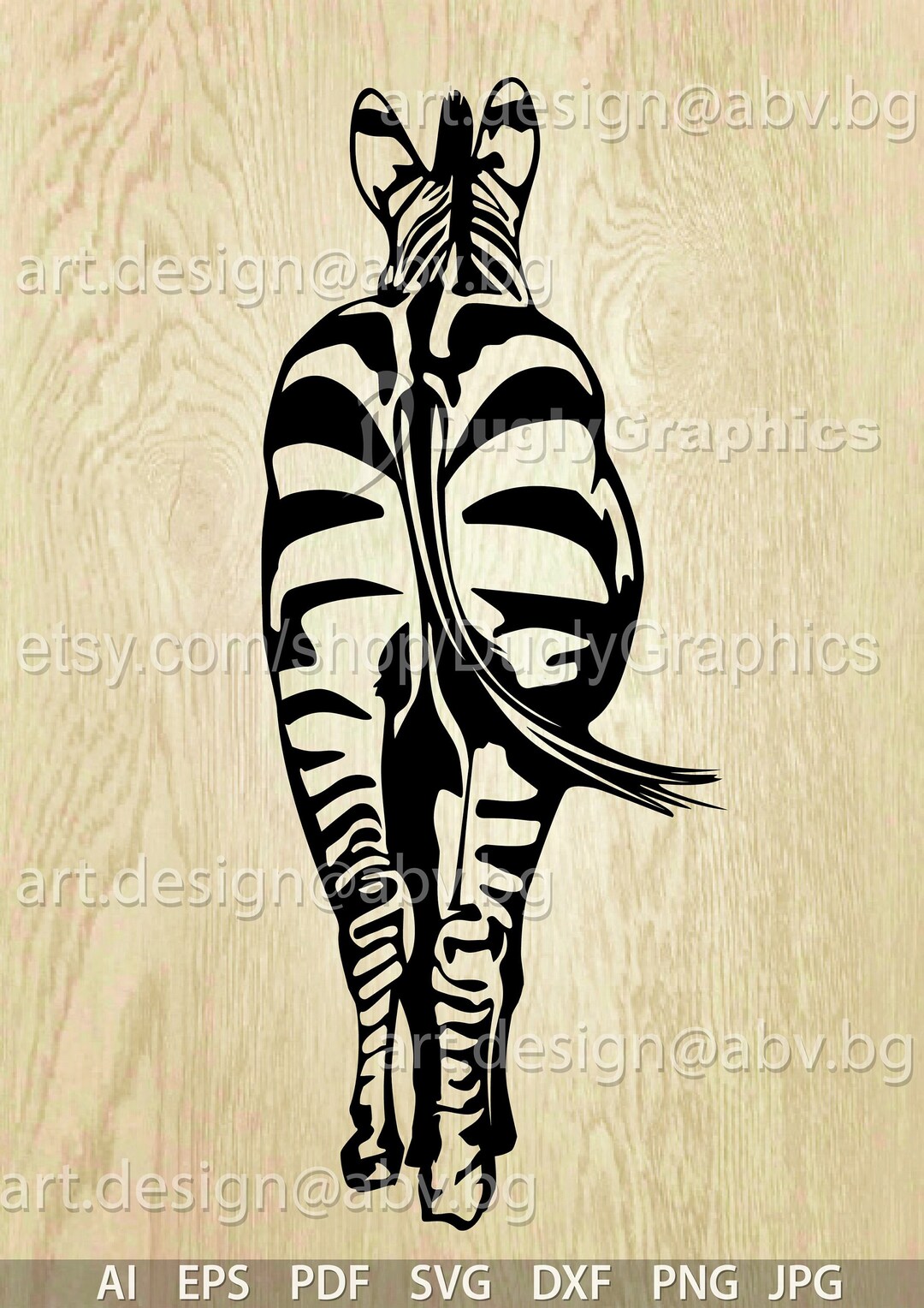 Vector ZEBRA Back, AI, Eps, Pdf, SVG, Dxf, Png, Jpg Download, Digital ...