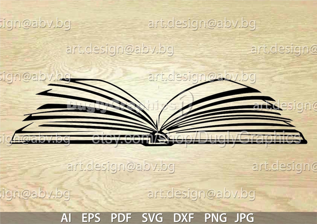 Vector OPEN BOOK, AI, Eps, Pdf, Svg, Dxf, Png, Jpg Download, Digital ...