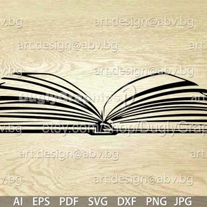 Vector OPEN BOOK, AI, Eps, Pdf, Svg, Dxf, Png, Jpg Download, Digital ...