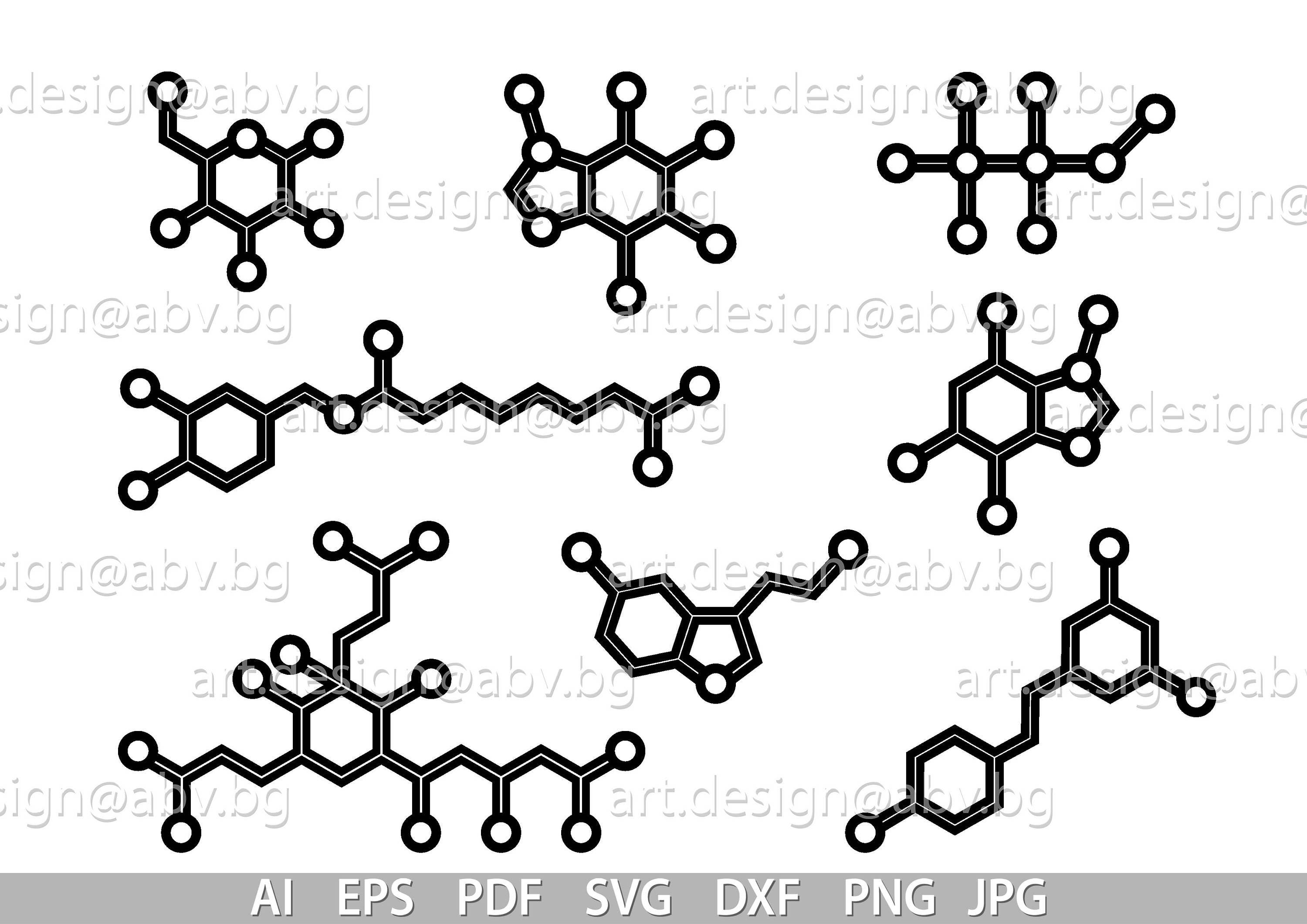 Molecules Vector Bundle: Science Clipart (digital Download) - Etsy