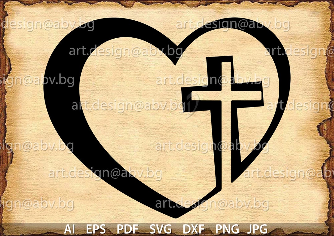 Cross and Heart Vector Graphic (digital Download) - Etsy