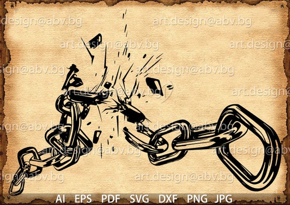 Vector BROKEN CHAINS AI eps svg dxf pdf png jpg | Etsy