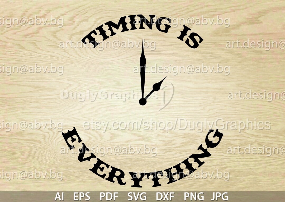 Vector TEXT timing is Everything AI Eps Pdf - Etsy
