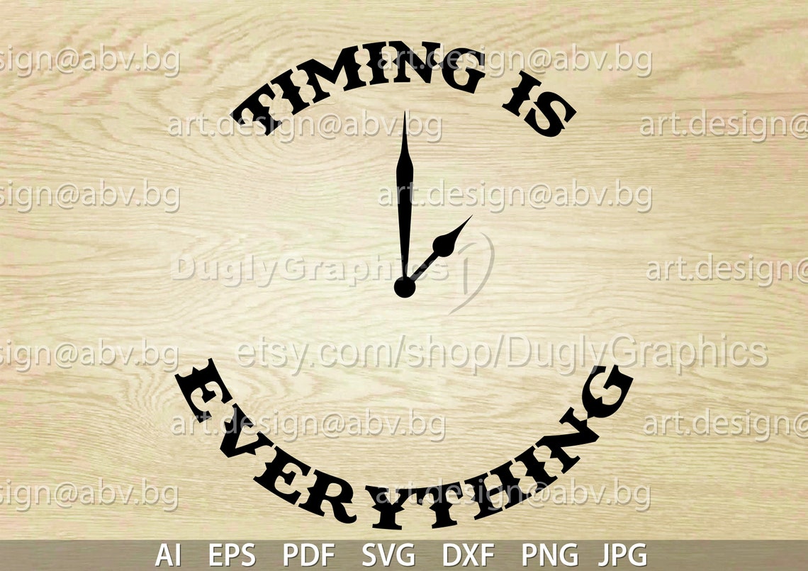 Vector TEXT timing is Everything AI Eps Pdf - Etsy