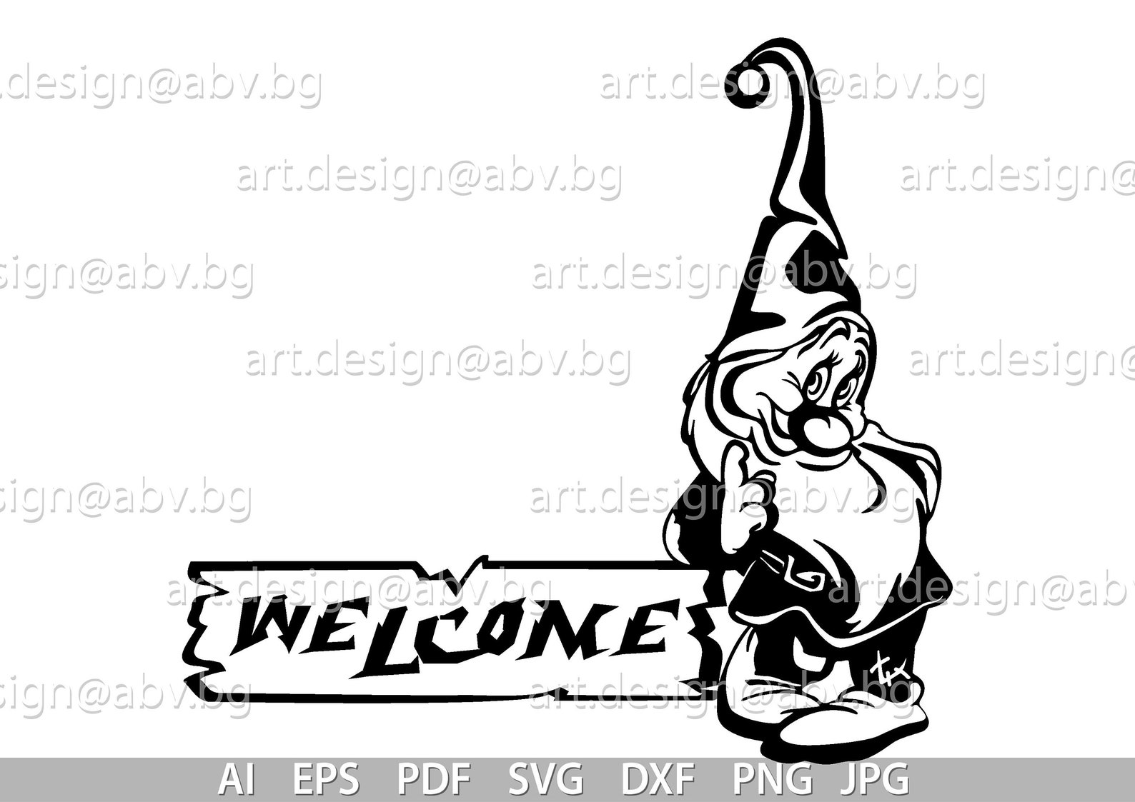 Vetor GARDEN GNOME, AI, pdf, eps, svg, dxf, png, jpg Download, Digital ...