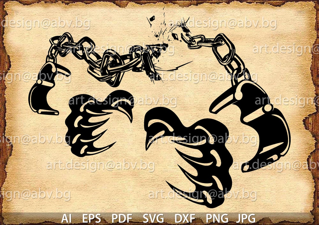 Beast Clipart Vector, Broken Chains, Ai/eps/pdf/png/dxf/svg/jpg (digital Download) - Etsy