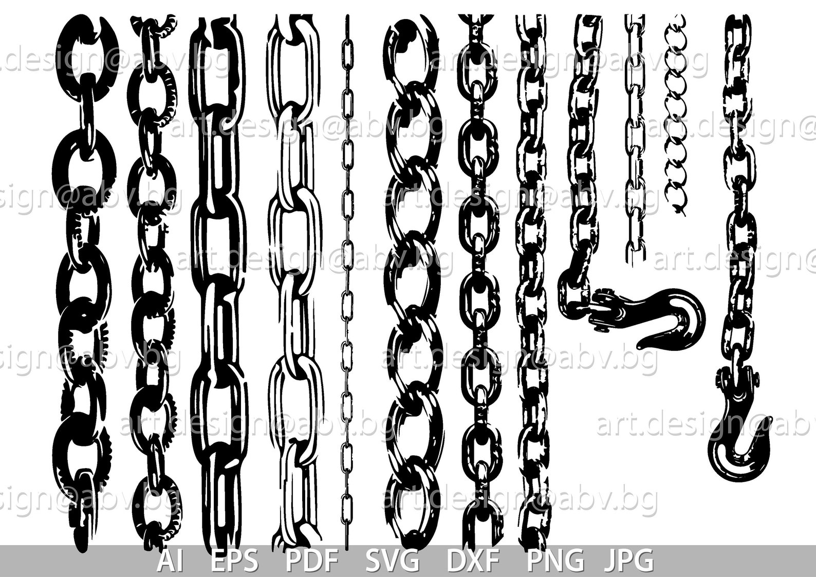 Vector CHAINS AI Eps Svg Pdf Png Jpg Download Digital | Etsy