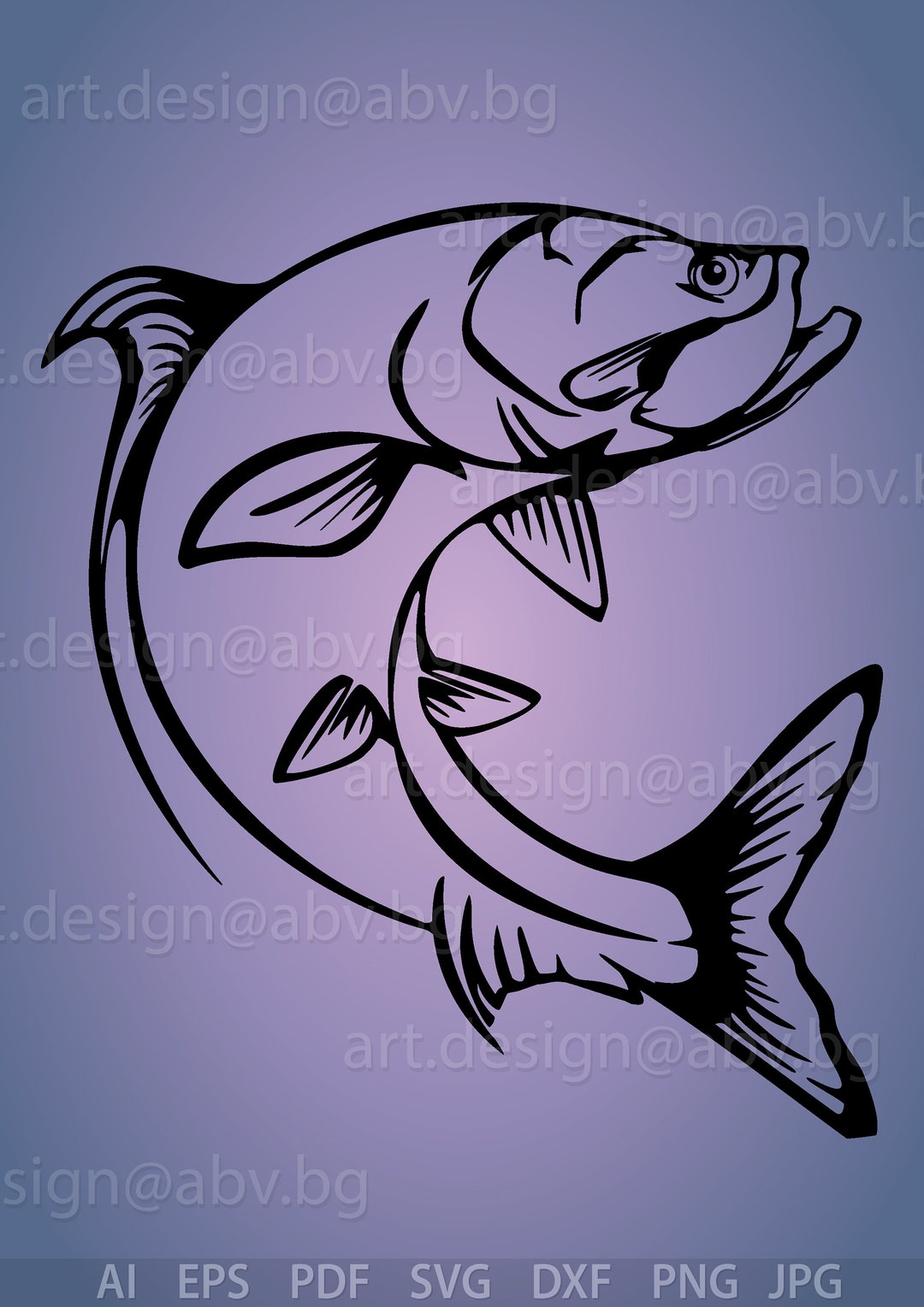 Vector TARPON FISH, Ai, Eps, Pdf, Png, Svg, Dxf, Jpg Image Graphic ...