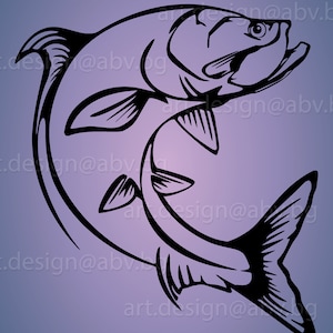 Vector TARPON FISH, Ai, Eps, Pdf, Png, Svg, Dxf, Jpg Image Graphic ...