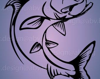 Vector TARPON FISH FIN ai eps pdf png svg dxf jpg Image | Etsy