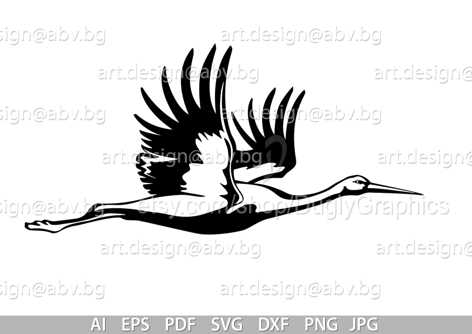 Vector STORK Flying SVG Ai PNG Eps Pdf Dxf Jpg Download - Etsy