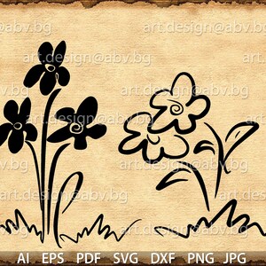 Vector FLOWERS AI Eps Pdf Svg Dxf PNG Jpg Download | Etsy