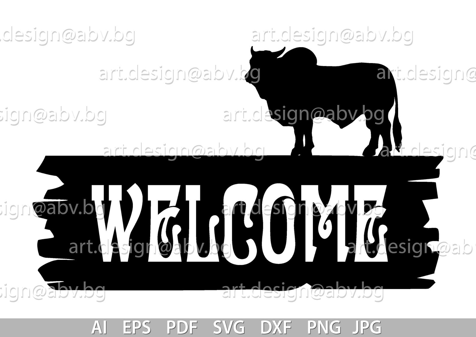 Vector WELCOME Text Brahman Bull AI Eps PNG Pdf Svg - Etsy