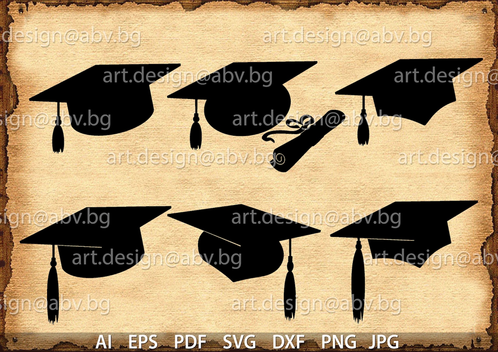 Vector GRADUATION HATS AI Eps Pdf Svg Dxf Png Jpg - Etsy