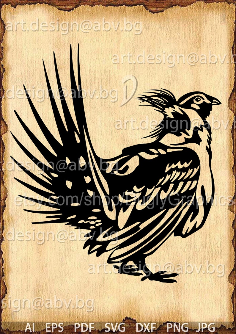 Vector BIRD Ruffed Grouse, AI, Eps, Pdf, SVG, Dxf, Png, Jpg Download ...