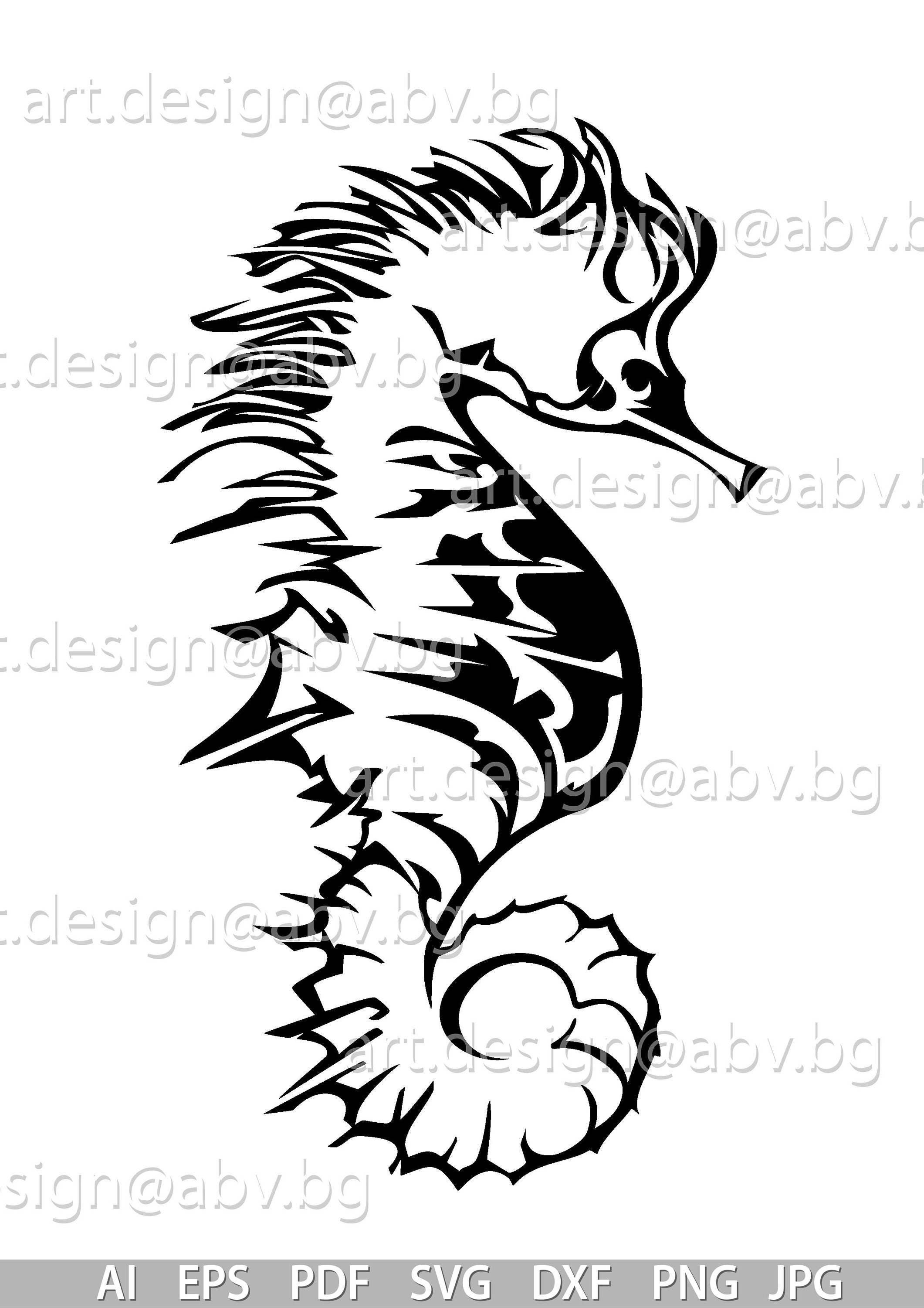 Vector SEAHORSE, AI, Eps, Pdf, SVG, Dxf, Png, Jpg Download, Digital ...