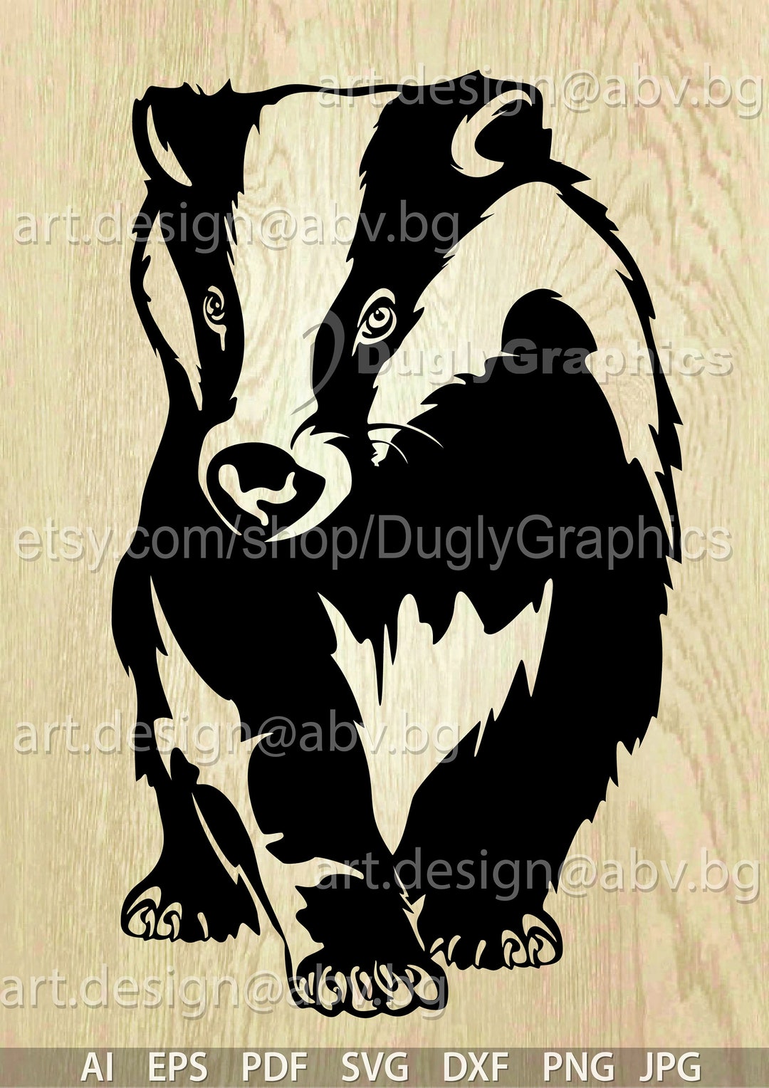 Vector BADGER Body Front, AI, Eps, PNG, Pdf, Svg, Dxf, Jpg Download ...